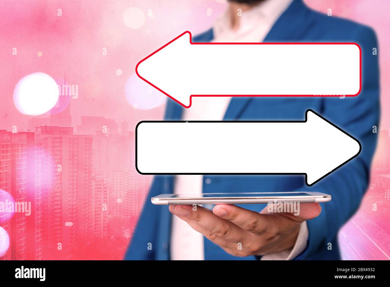 Competitiveness Symbol In Diverging Opposite Views Business Choice ...