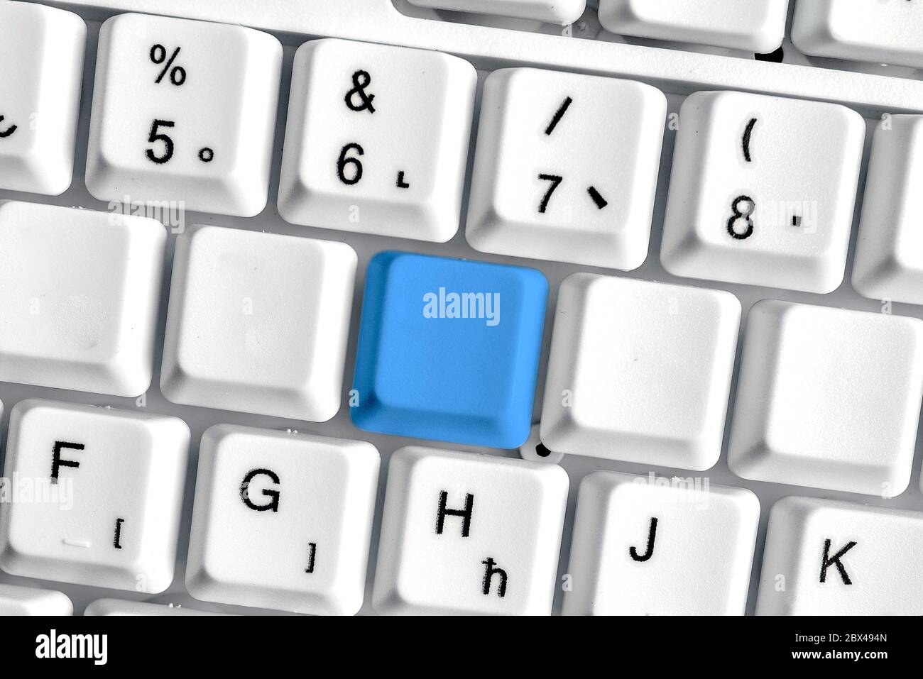 White Pc Keyboard With Empty Note Paper Above White Key Copy Space ...