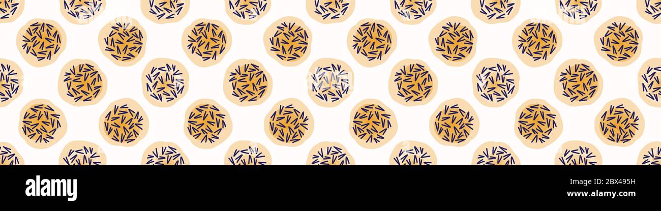 Seamless Embroidery Dot Vector Border Pattern. Modern Geometric Hand ...