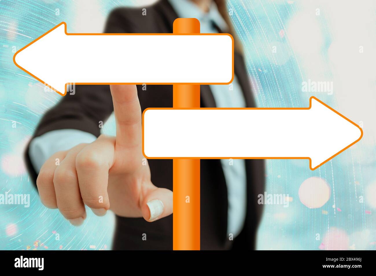 Competitiveness Symbol In Diverging Opposite Views Business Choice ...