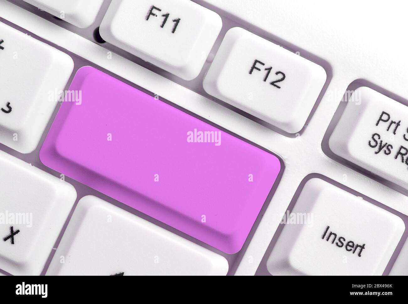 Pc Keyboard Key With Empty Note Paper Above Copy Space Stock Photo - Alamy