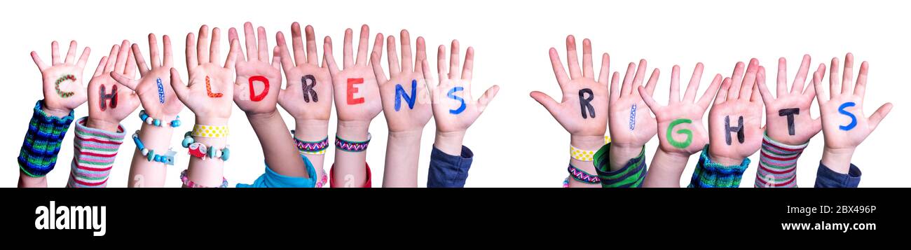 Children Hands Building Word Children Rights, Isolated Background Stock ...