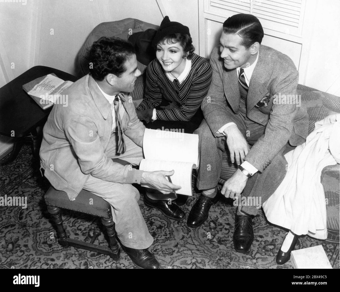 FRANK CAPRA CLAUDETTE COLBERT and CLARK GABLE on set dressing room ...