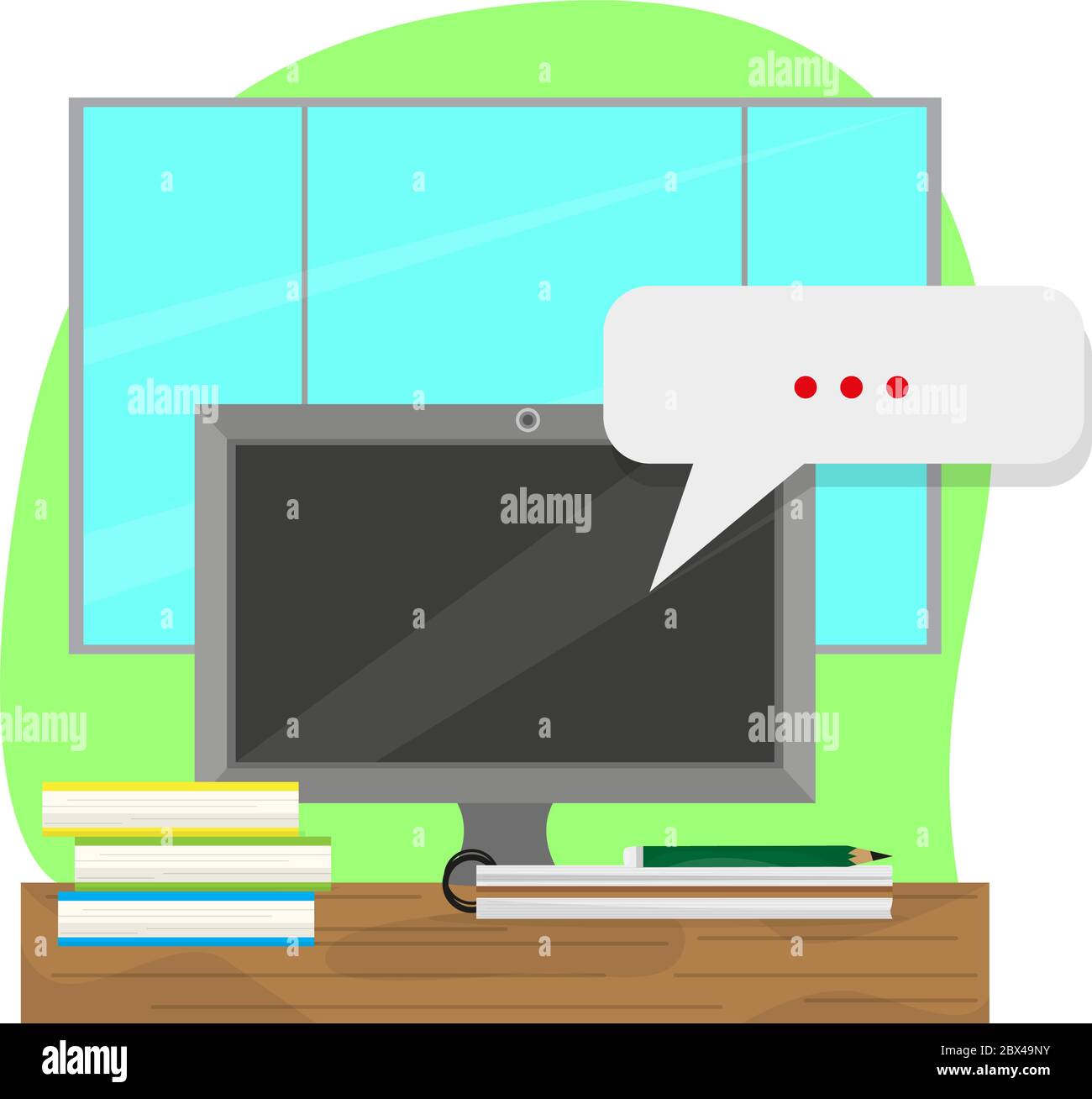 Home study concept. Online class. Self-learning - Vector illustration ...
