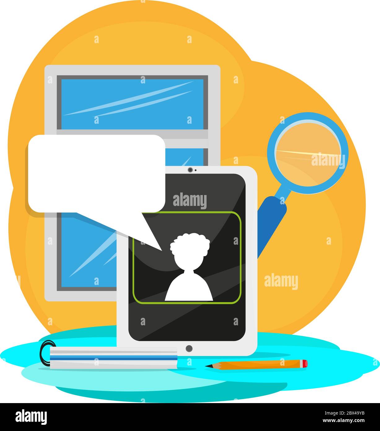 Home study concept. Online class. Self-learning - Vector illustration ...