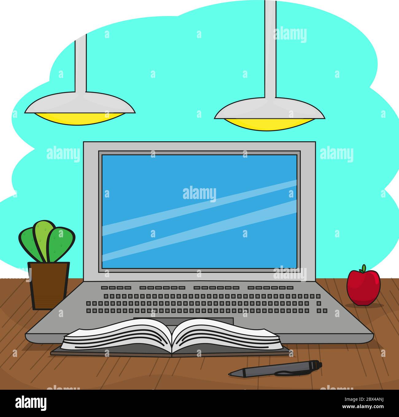 Home study concept. Online class. Self-learning - Vector illustration ...