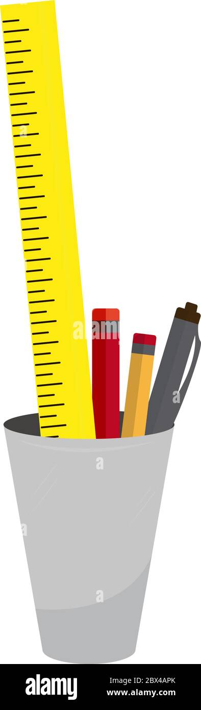 Study tool in a pencil holders - Vector Stock Vector Image & Art - Alamy