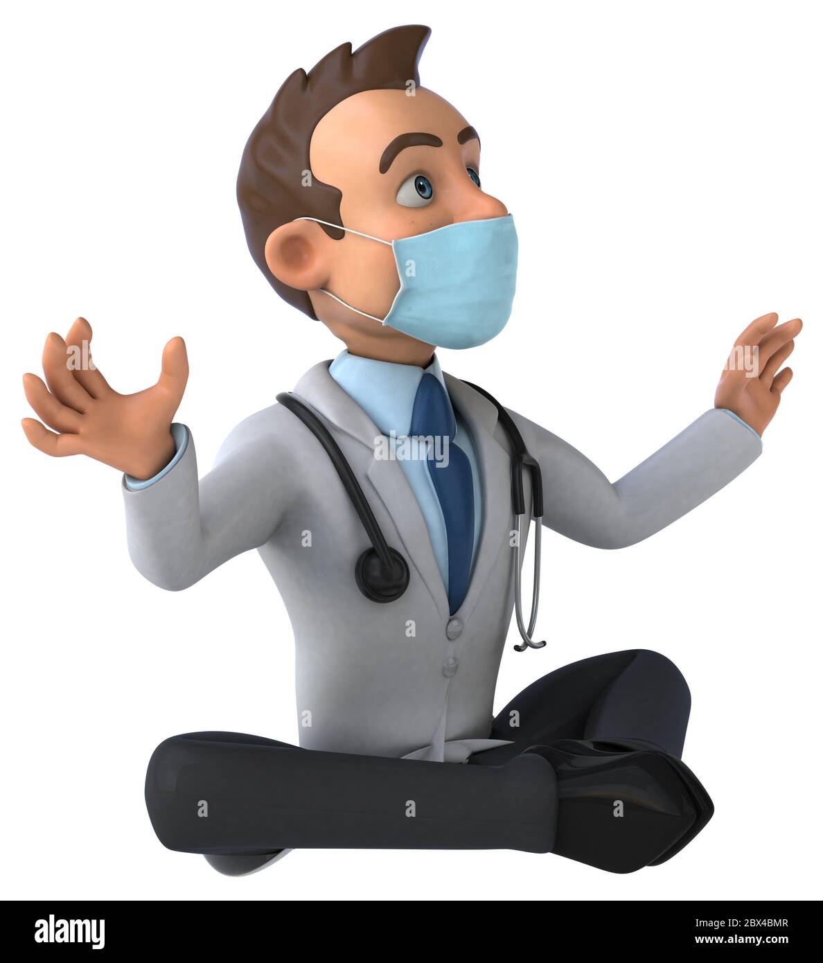 Fun cartoon doctor character with a mask Stock Photo - Alamy