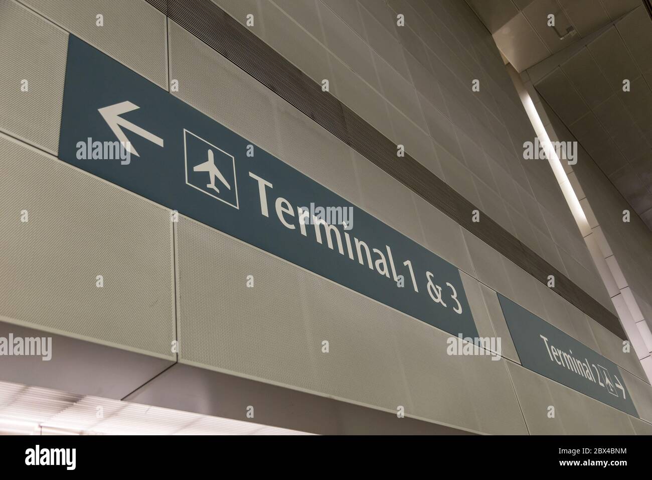 The sign of airport terminal at wall - Travel Concept Stock Photo - Alamy