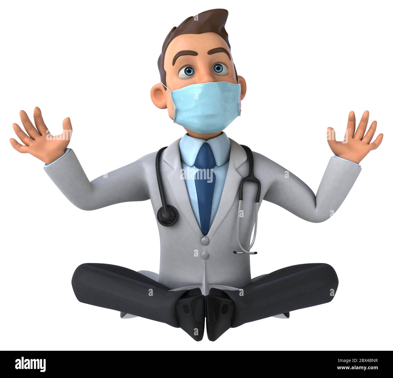Fun cartoon doctor character with a mask Stock Photo - Alamy