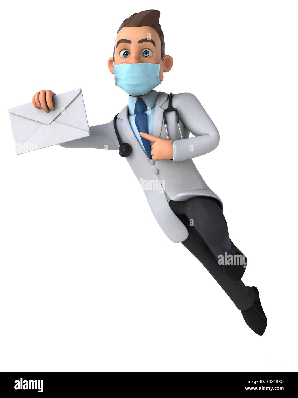 Fun cartoon doctor character with a mask Stock Photo - Alamy