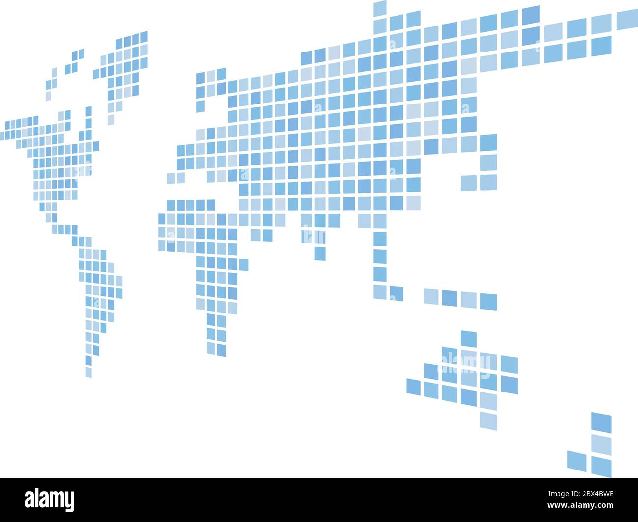Pixelized map of World. Side perspective. Black vector map Stock Vector ...