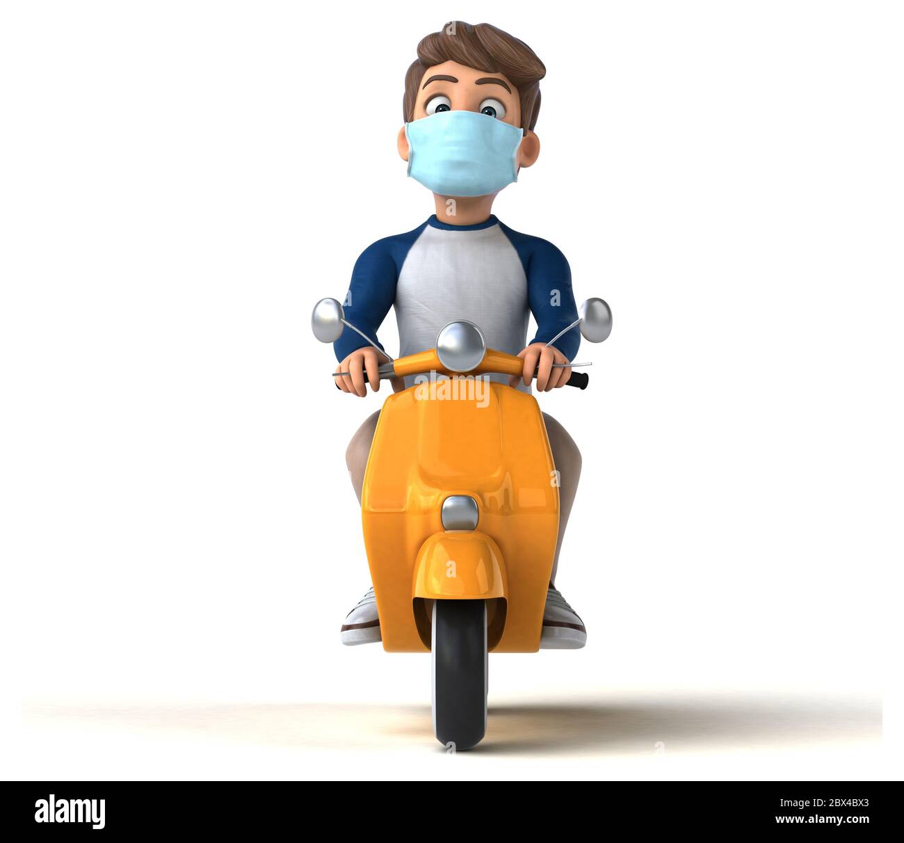 Fun cartoon kid character with a mask Stock Photo - Alamy