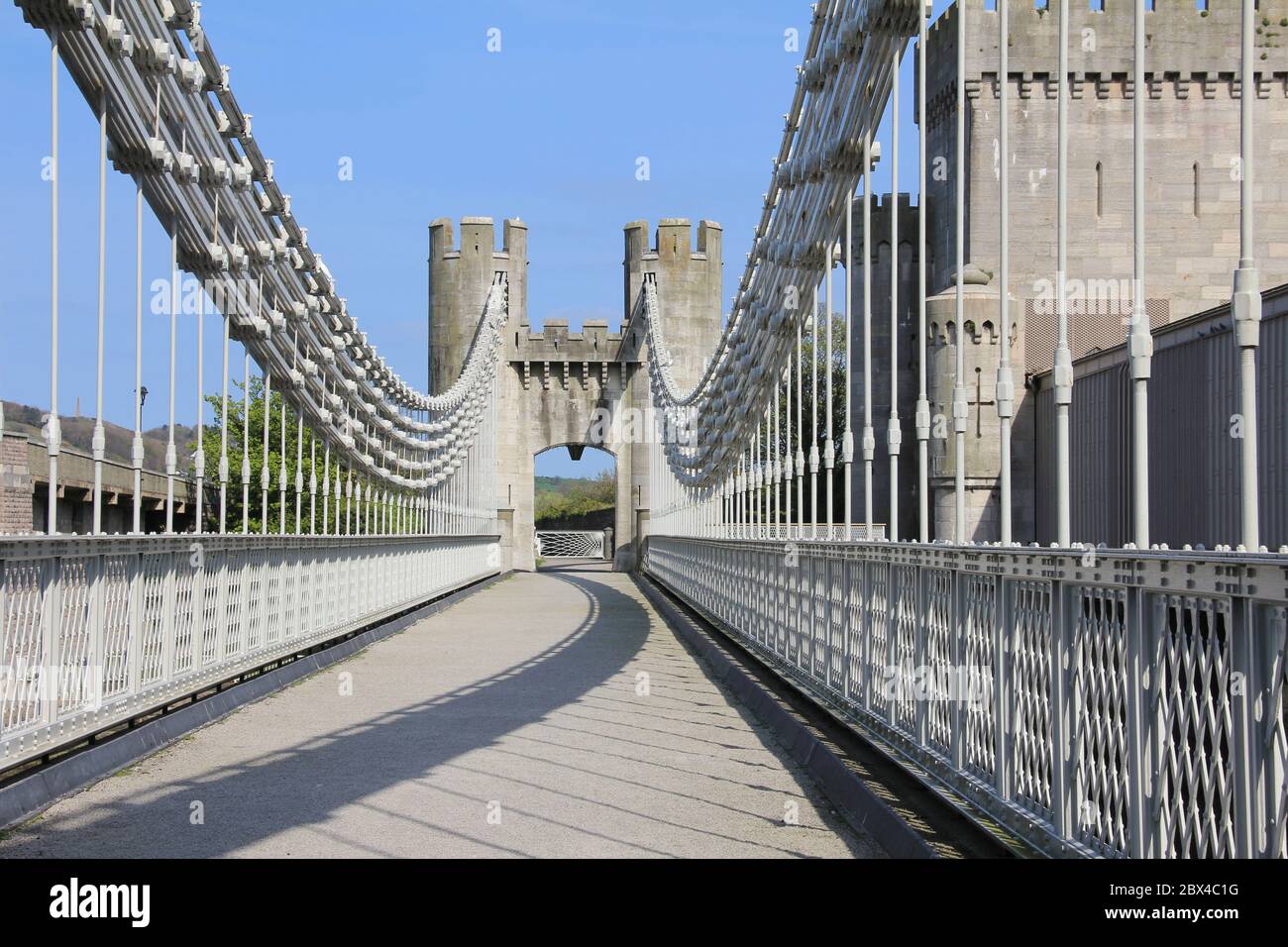 Conwy Suspension Bridge in North-Wales. United Kingdom Stock Photo - Alamy