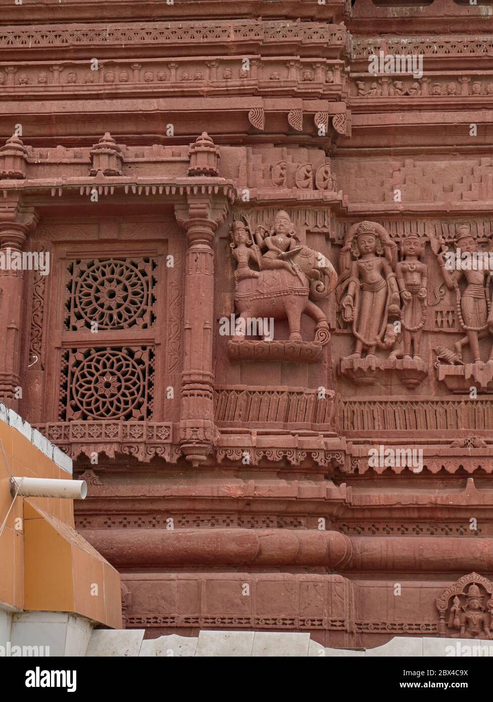 03 Nov 2019 stone carving out side of kirti stambh at jain mandir ...