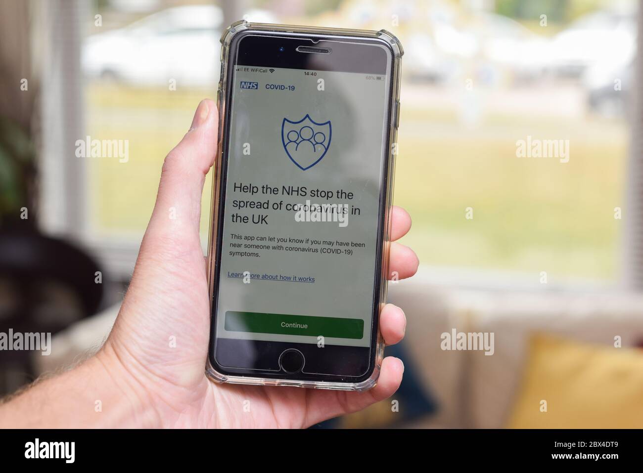 St Albans/ United Kingdom - 5 June 2020: NHS contact tracing app on a ...