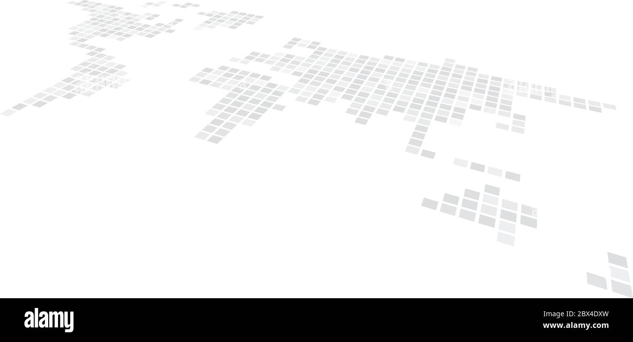 Pixelized map of World. Side perspective. Black vector map Stock Vector ...