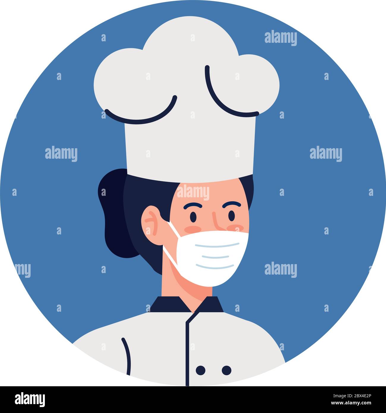 Female chef with mask vector design Stock Vector Image & Art - Alamy