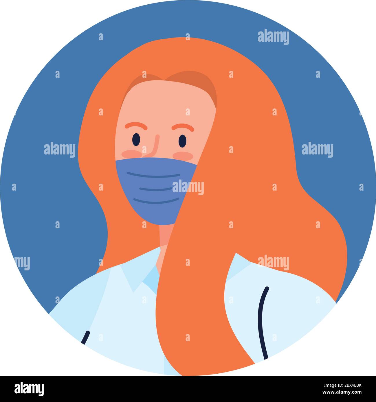 Woman avatar with medical mask vector design Stock Vector Image & Art ...