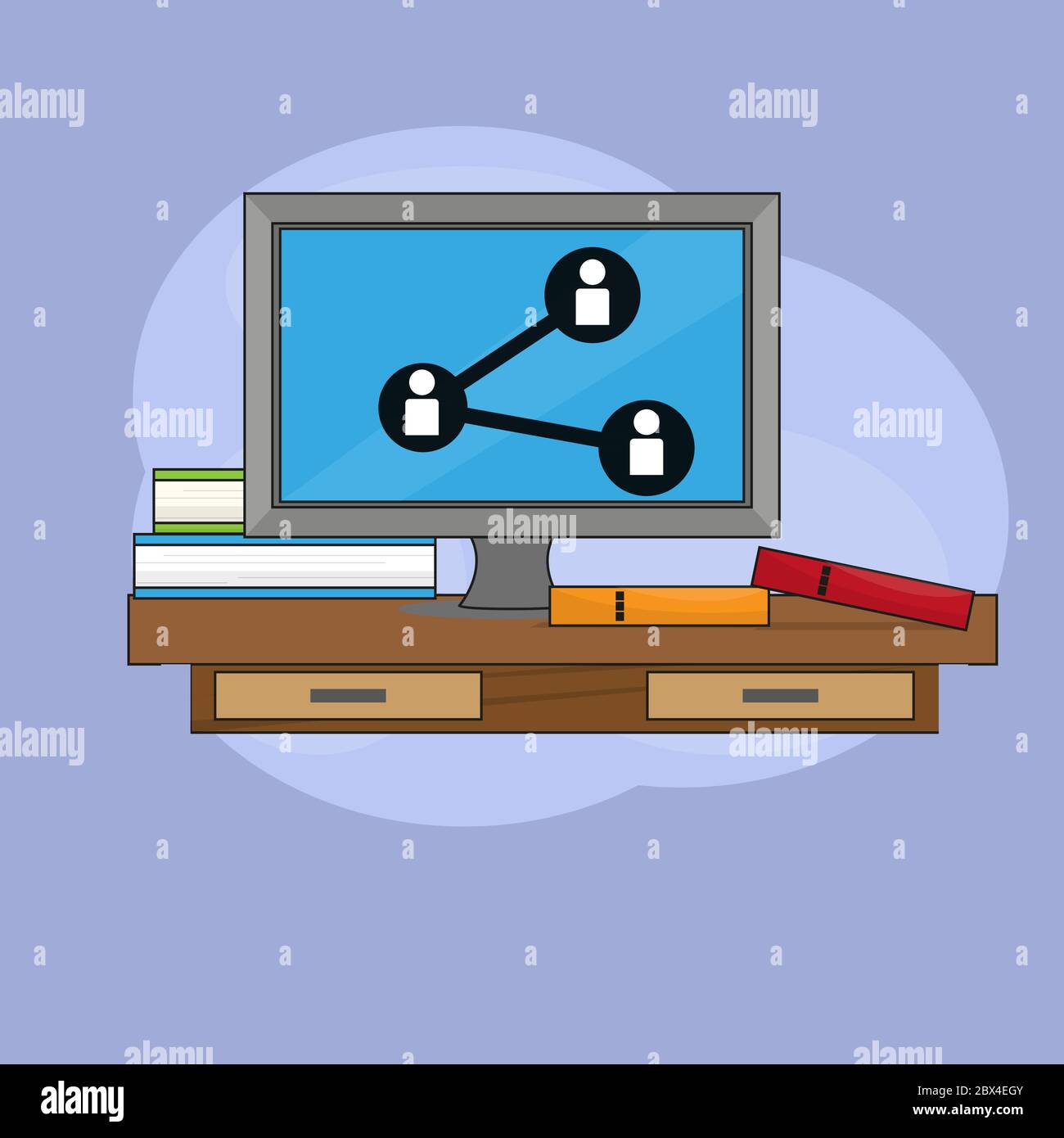 Home study concept. Online class. Self-learning - Vector illustration ...