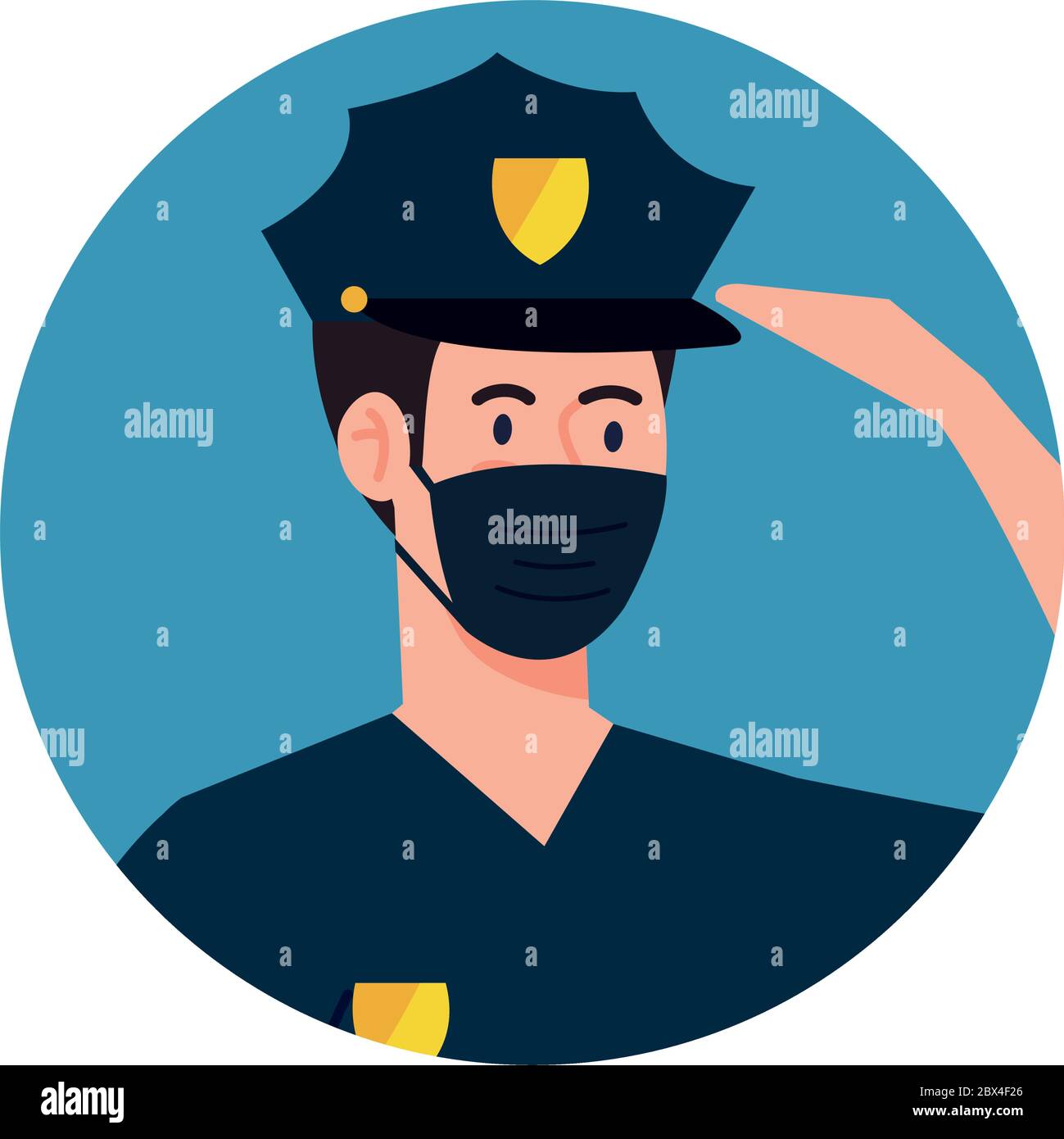 male police with mask vector design Stock Vector Image & Art - Alamy