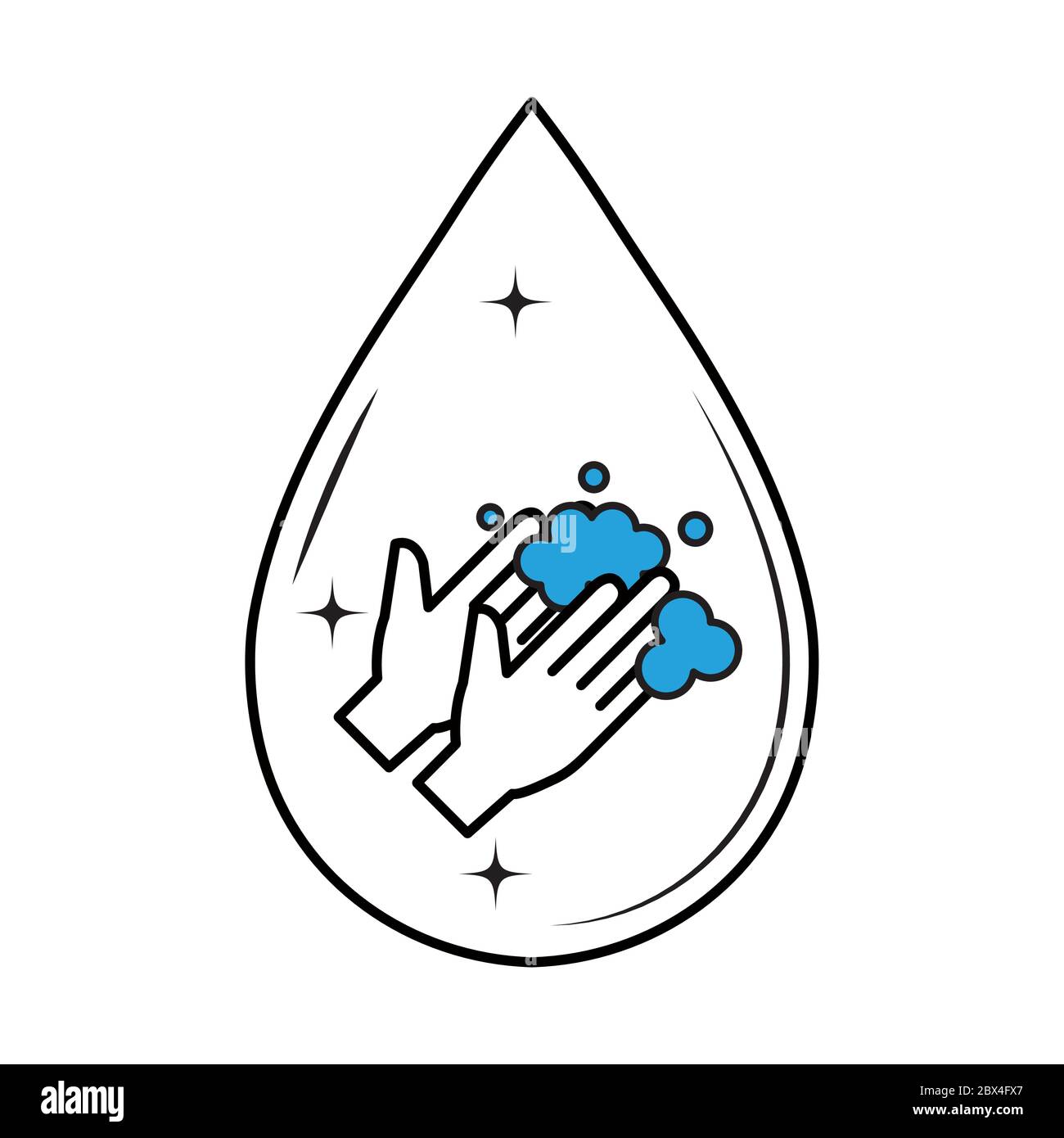 Hands washing with soap inside drop vector design Stock Vector Image ...