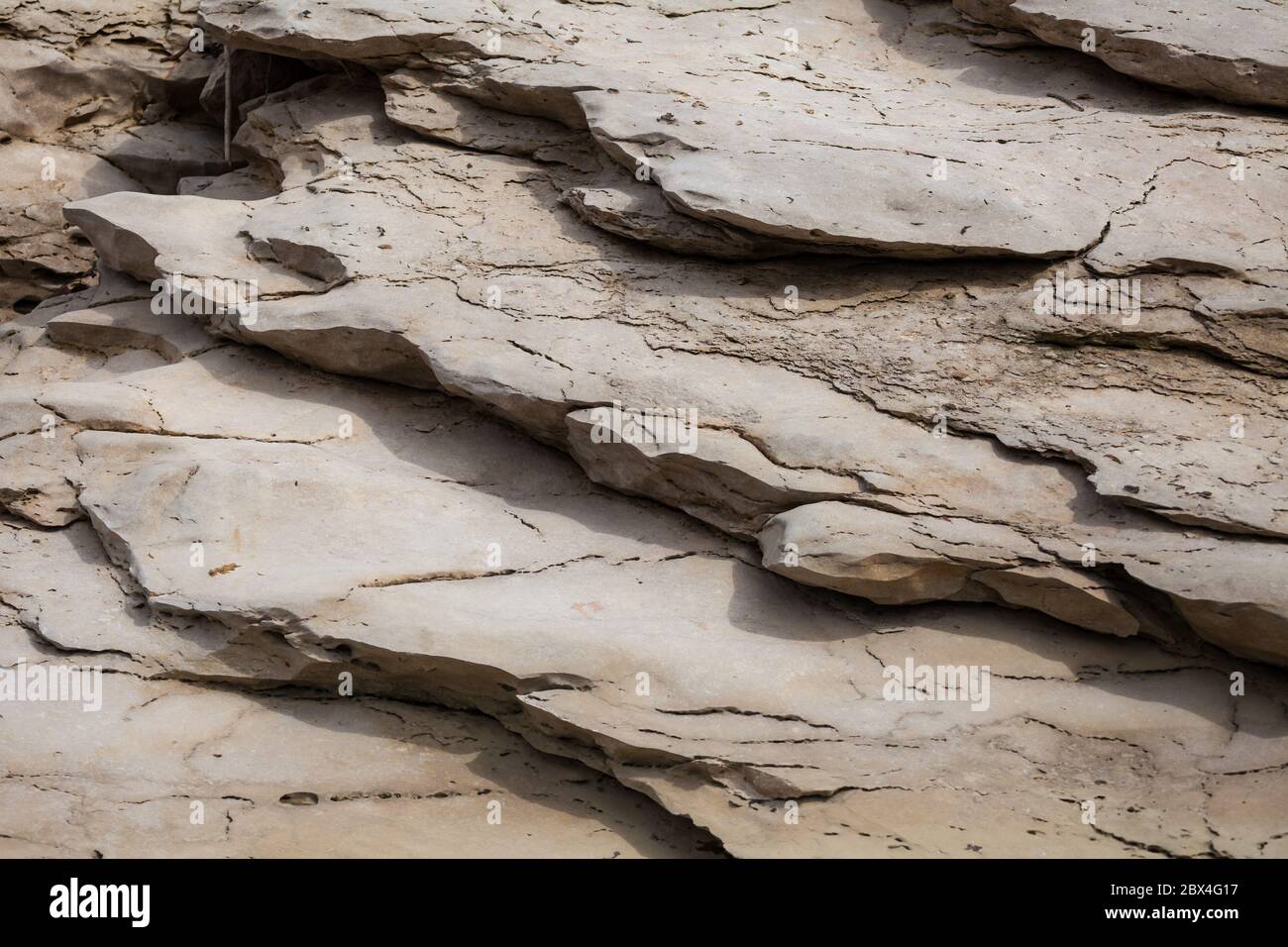 Rock formations beside Lago Alajuela/ Rio Pequeni, Republic of Panama ...