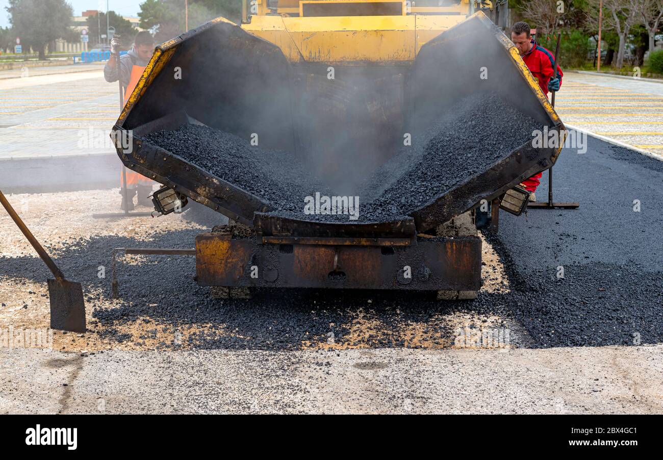 Hot asphalt spreading machine hi-res stock photography and images - Alamy