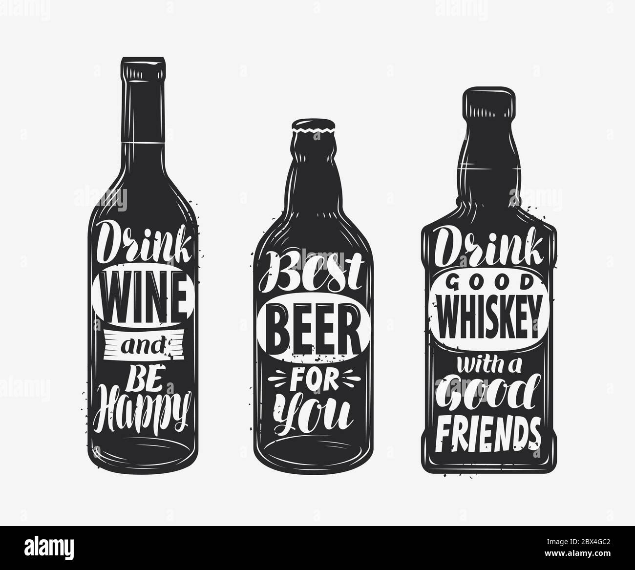 Poster bottle beer hand Cut Out Stock Images & Pictures - Alamy
