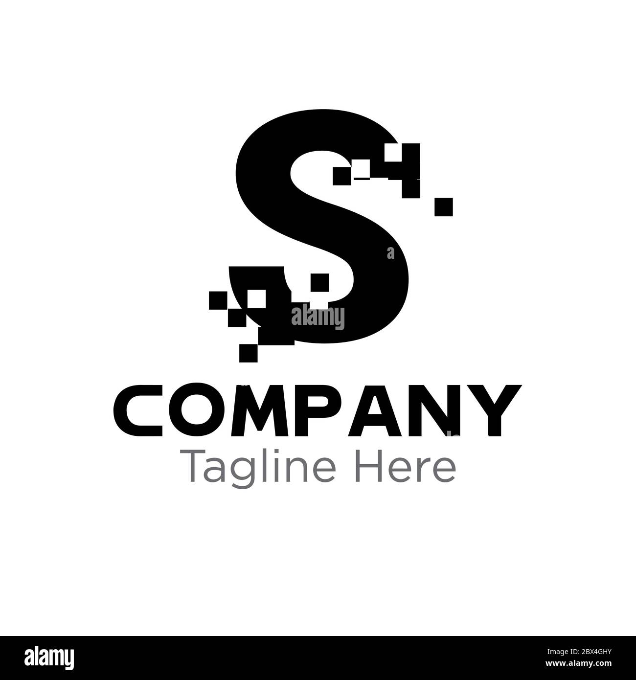 Vector geometric initial letter S on square background Stock Vector ...