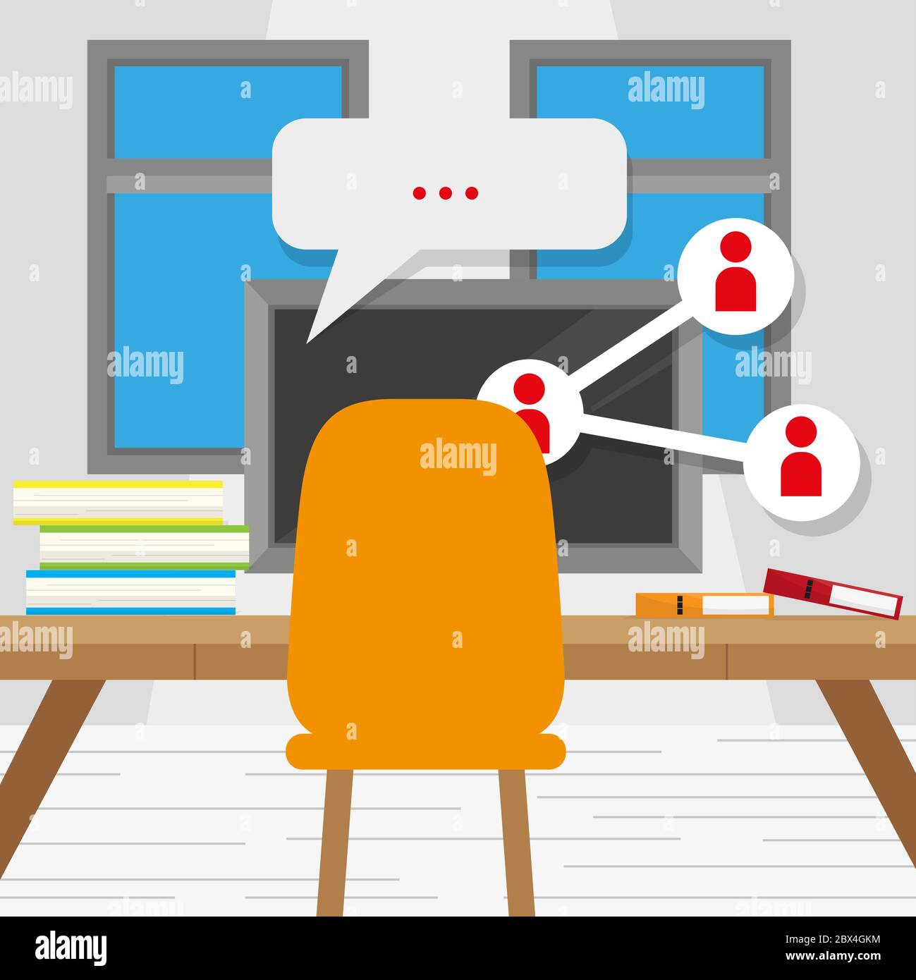 Home study concept. Online class. Self-learning - Vector illustration ...