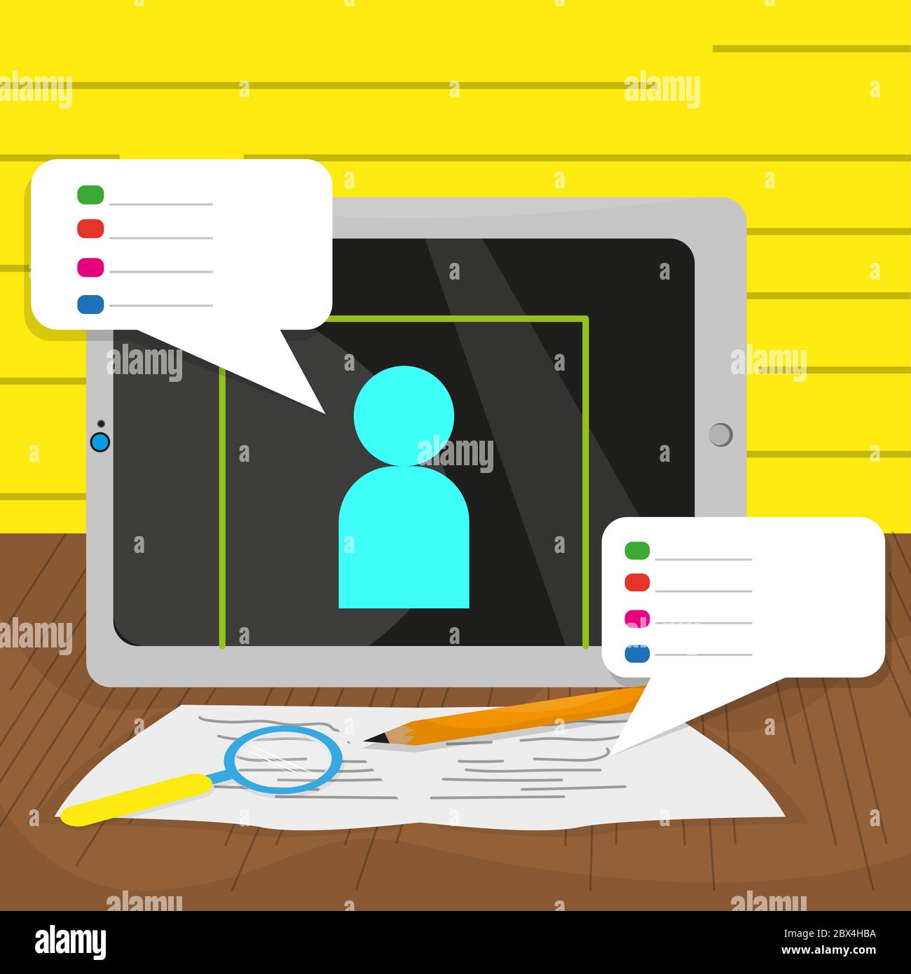 Home study concept. Online class. Self-learning - Vector illustration ...