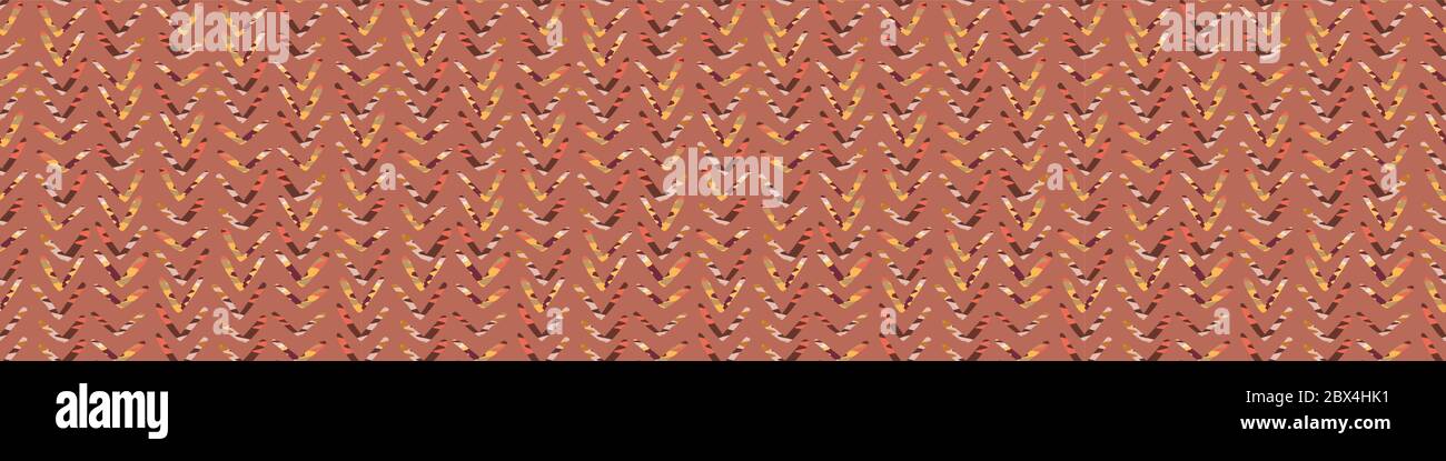 Camouflage Playful Vector Border Texture. Modern Chevron Stripe Hand ...