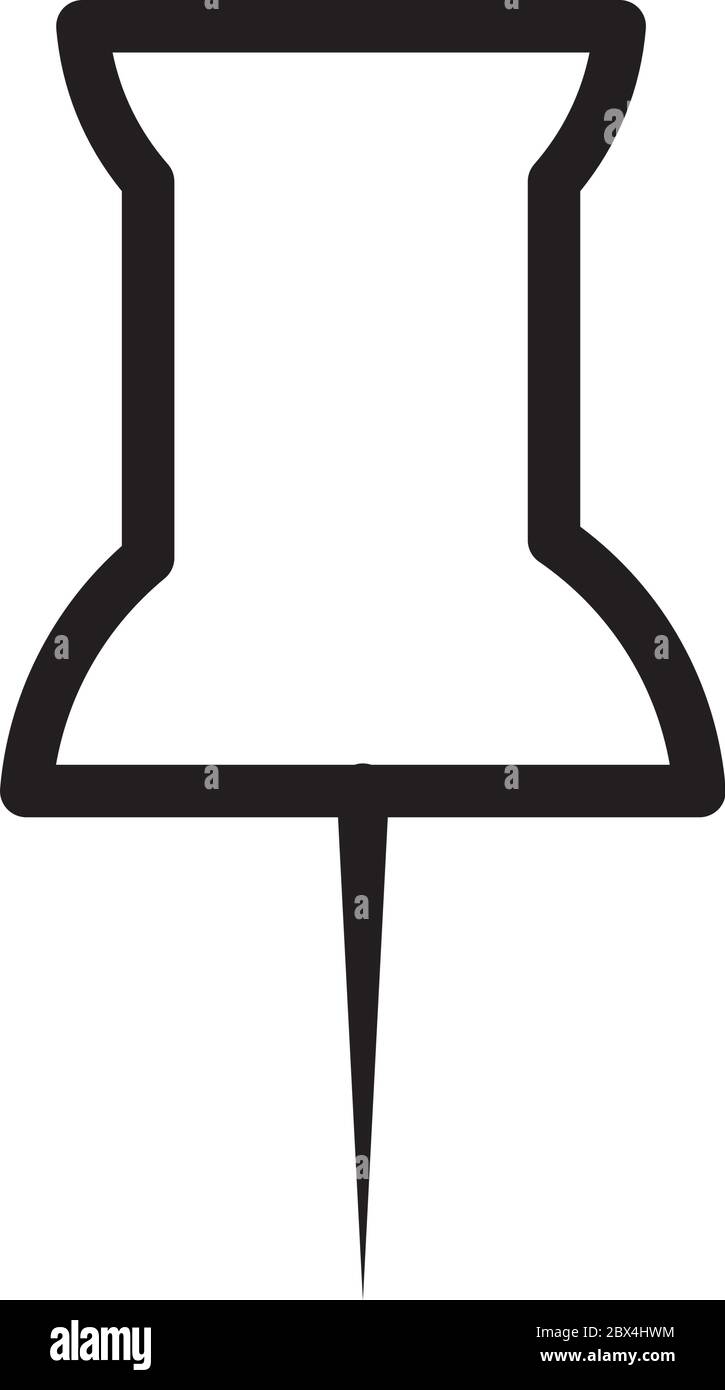 board pin icon over white background, line style, vector illustration ...