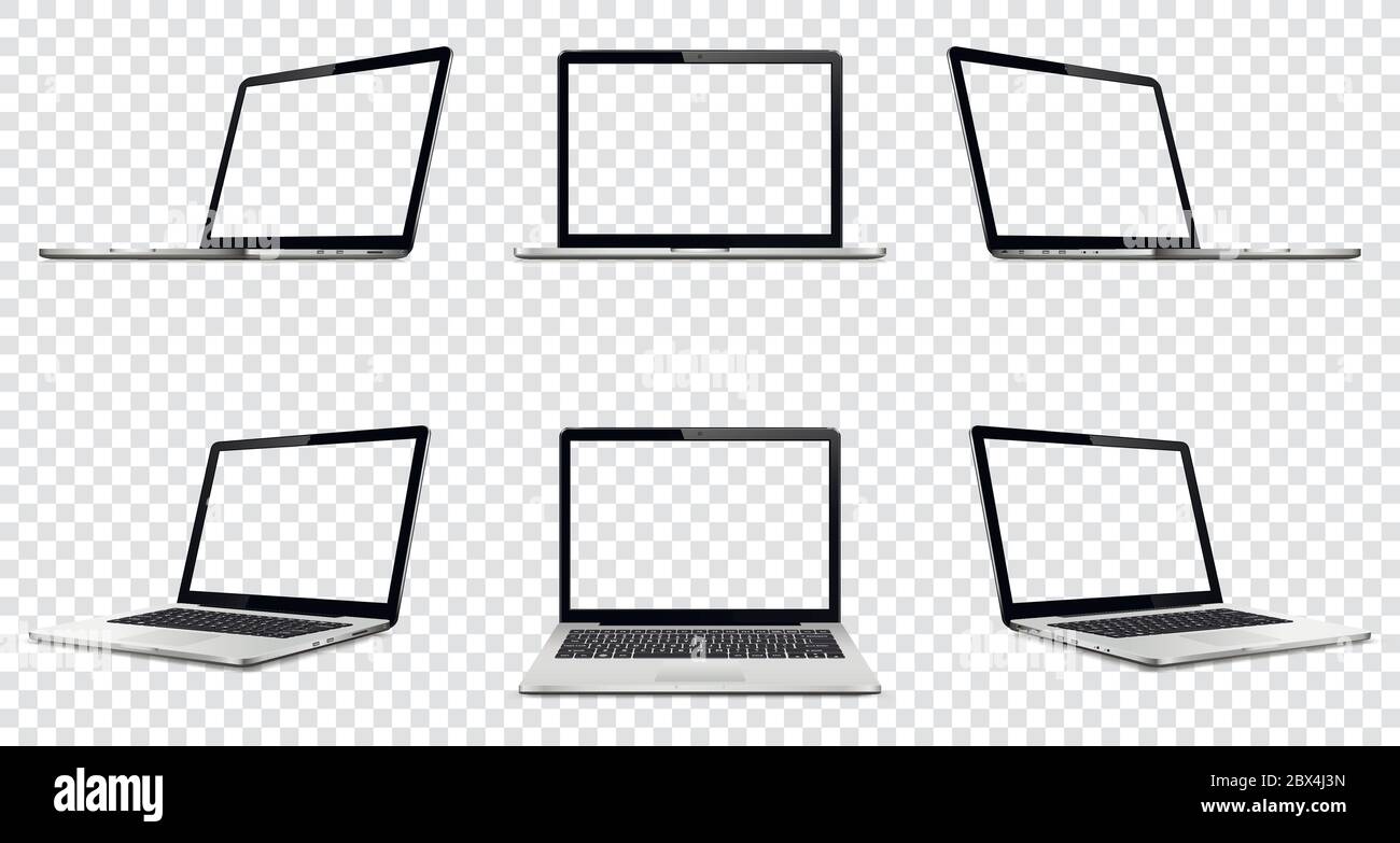 Laptop with transparent screen isolated on transparent background ...