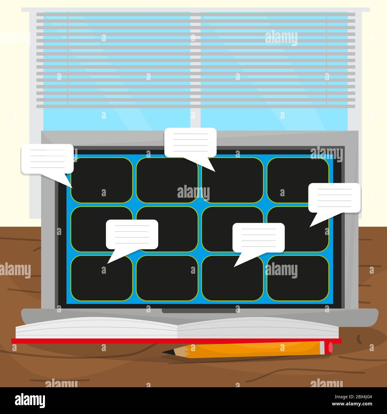 Home study concept. Online class. Self-learning - Vector illustration ...