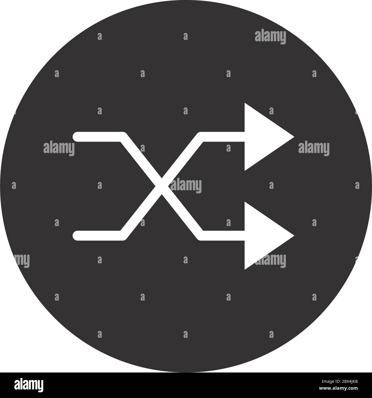 Ui user interface concept, intersection arrows icon over white ...