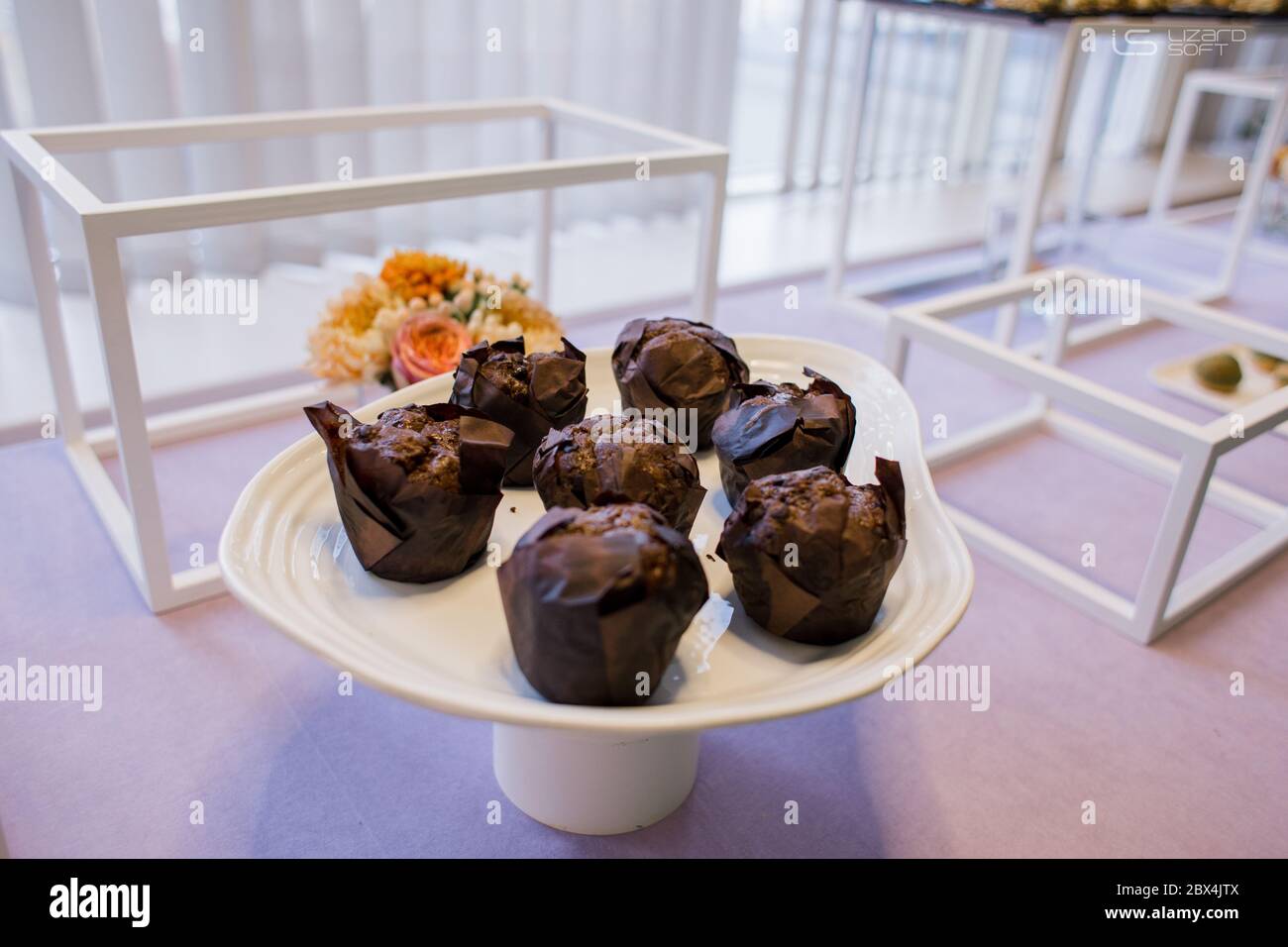 food and snacks on the buffet table in restaurant Stock Photo - Alamy