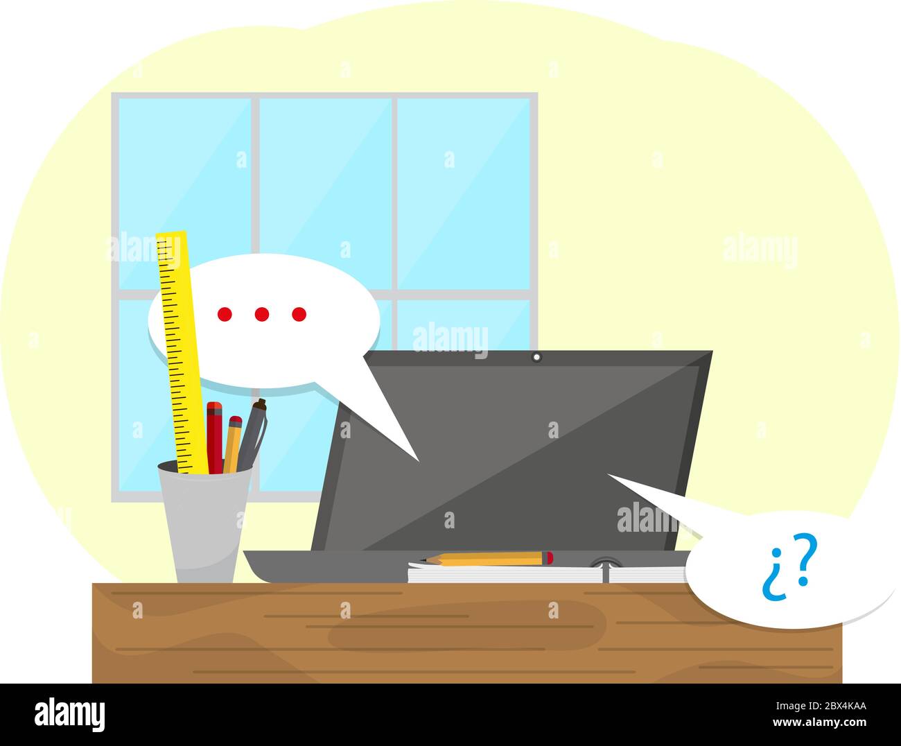 Home study concept. Online class. Self-learning - Vector illustration ...