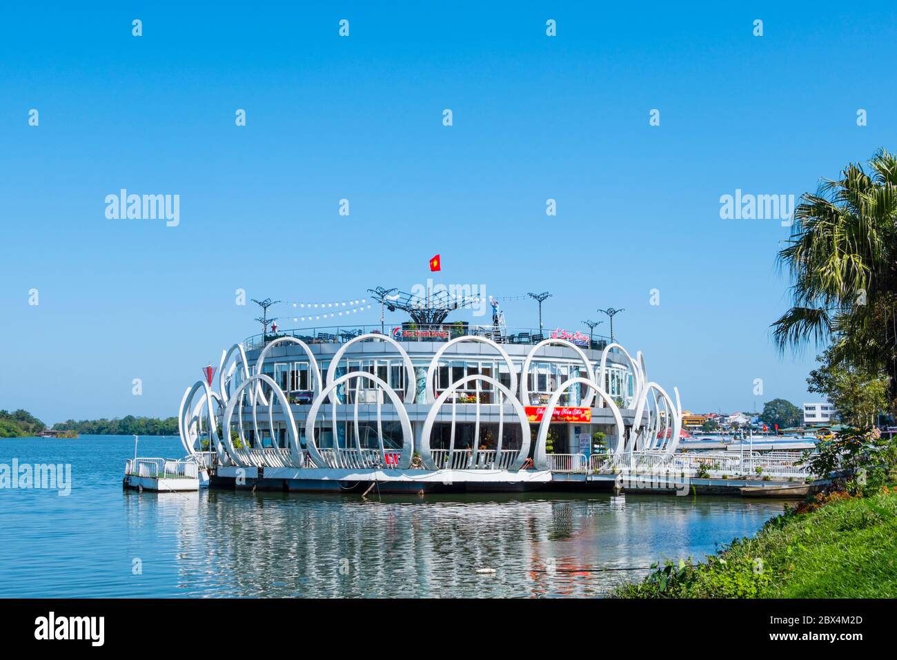 Song Huong Floating Restaurant, Perfume riverside, Hue, Vietnam Stock ...