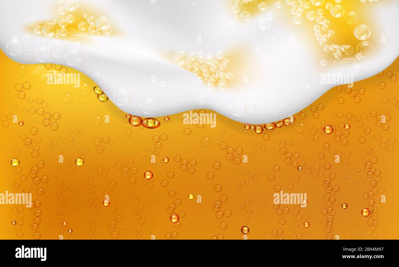 Cool liquid drink.Vector illustration of realistic light or dark beer ...