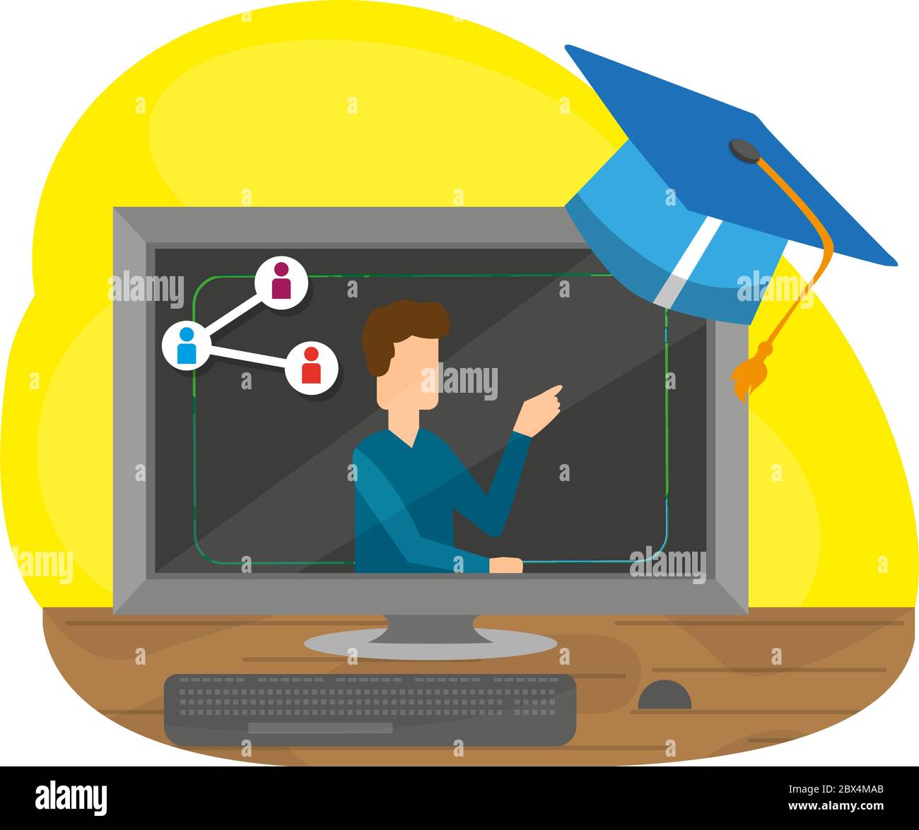 Home study concept. Online class. Self-learning - Vector illustration ...