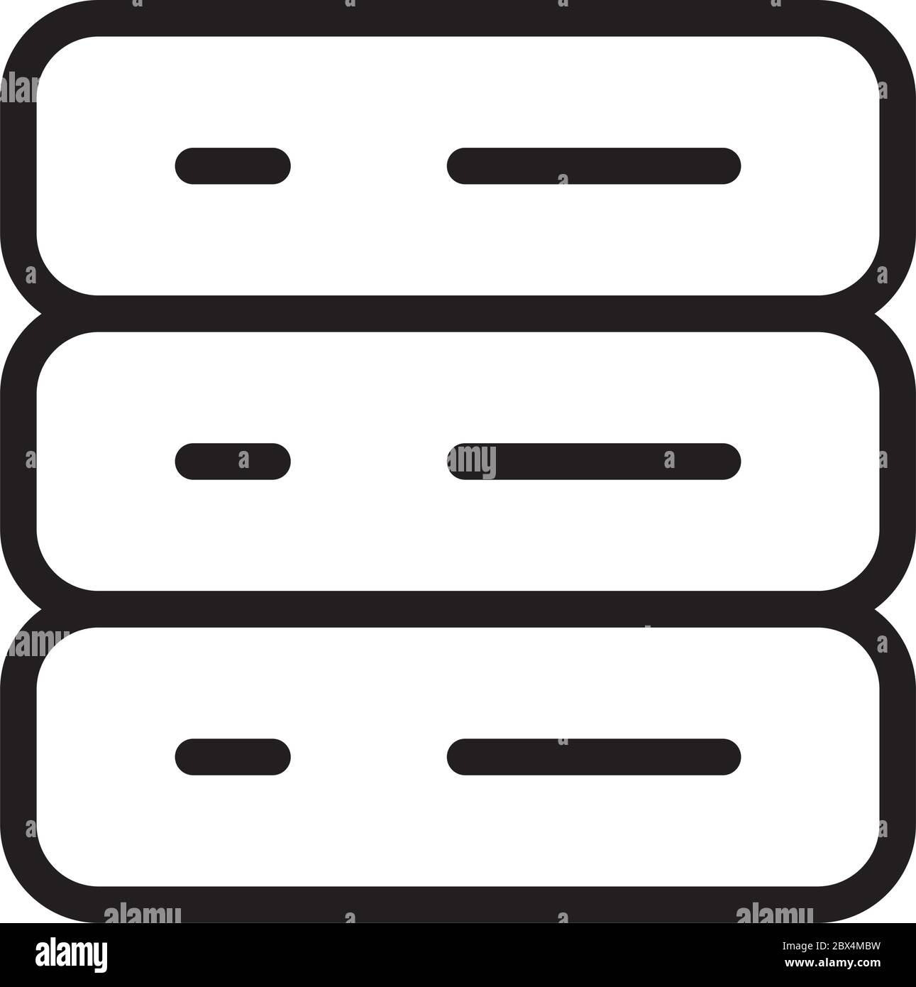 database servers icon over white background, line style, vector ...