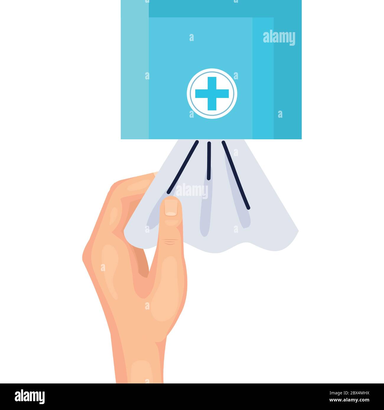 Hand holding tissue Stock Vector Images - Alamy