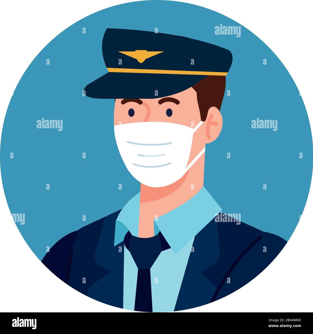 male pilot with mask vector design Stock Vector Image & Art - Alamy