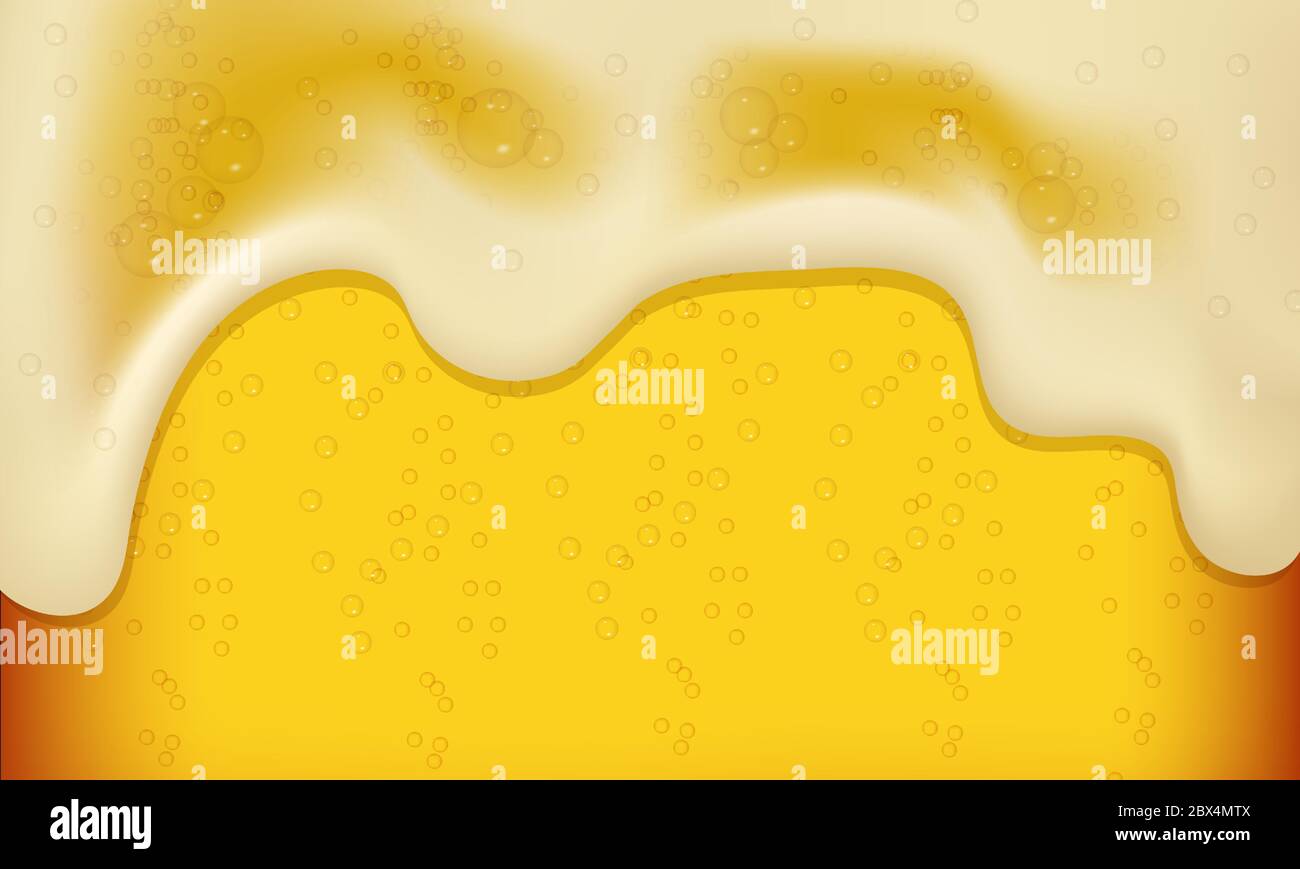 Cool liquid drink.Vector illustration of realistic light or dark beer ...