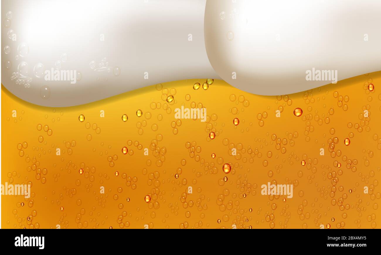 Cool liquid drink.Vector illustration of realistic light or dark beer ...