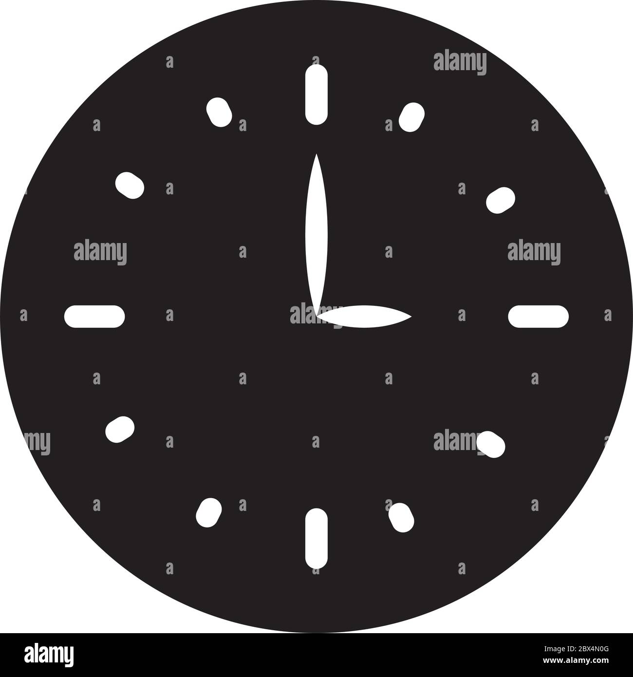 clock time icon over white background, silhouette style, vector ...