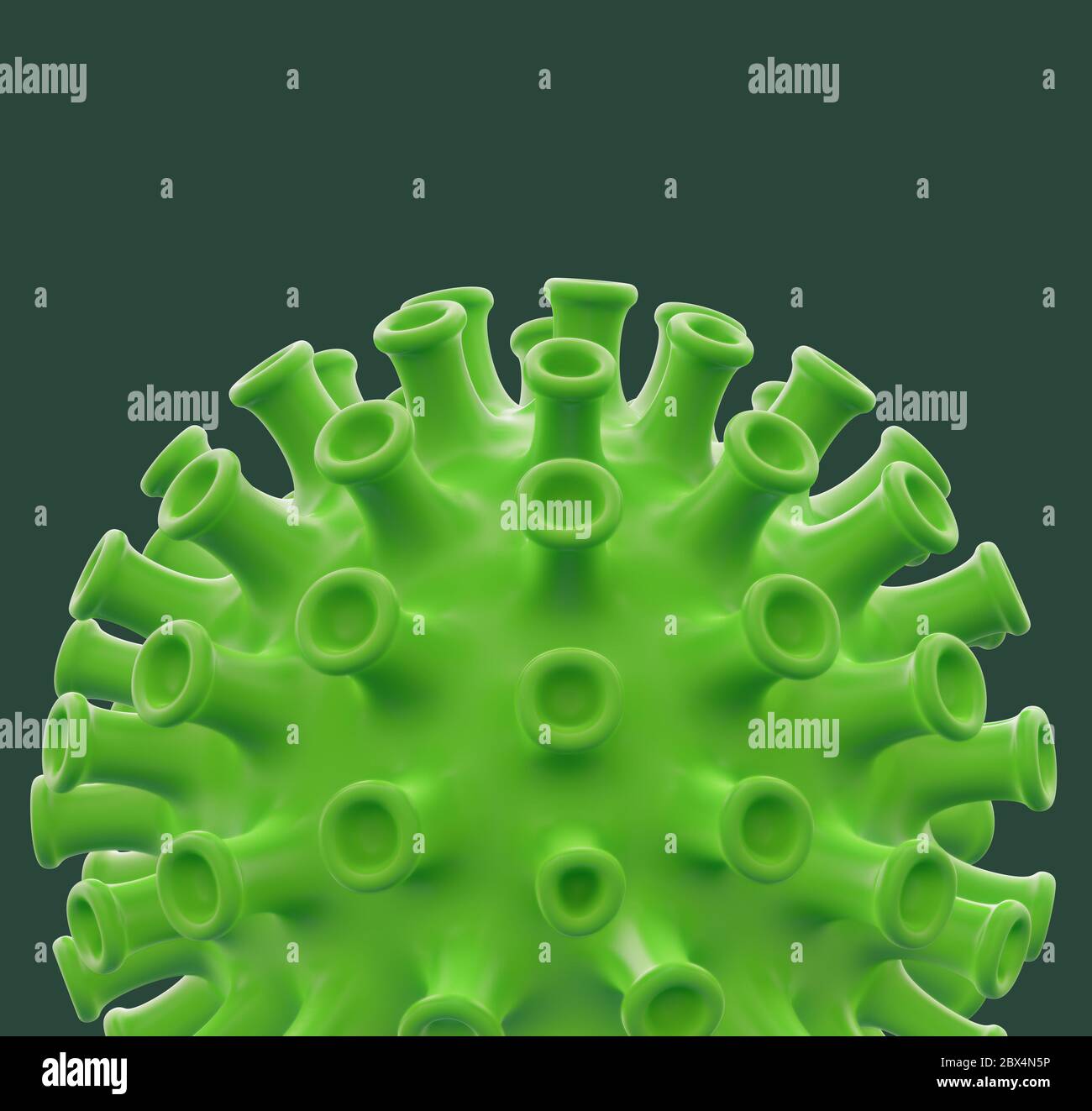 Virus cells. 3d Illustration. Abstract Image of Flu COVID-19 virus cell ...