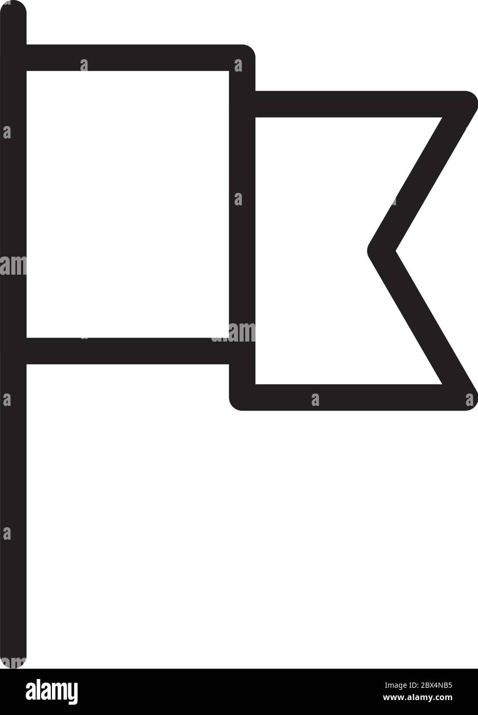 user flag icon over white background, line style, vector illustration ...